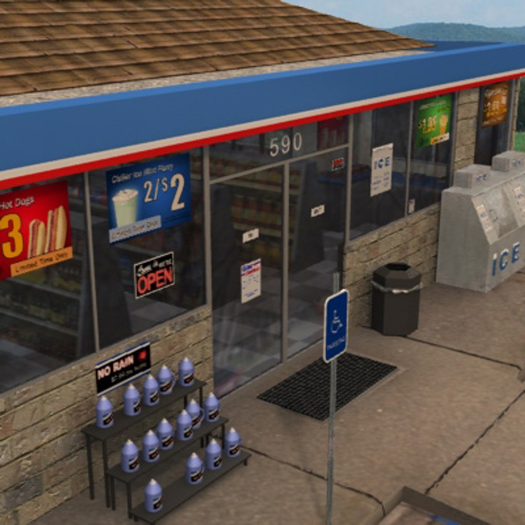 3d Model Of Convenience Store Modeled