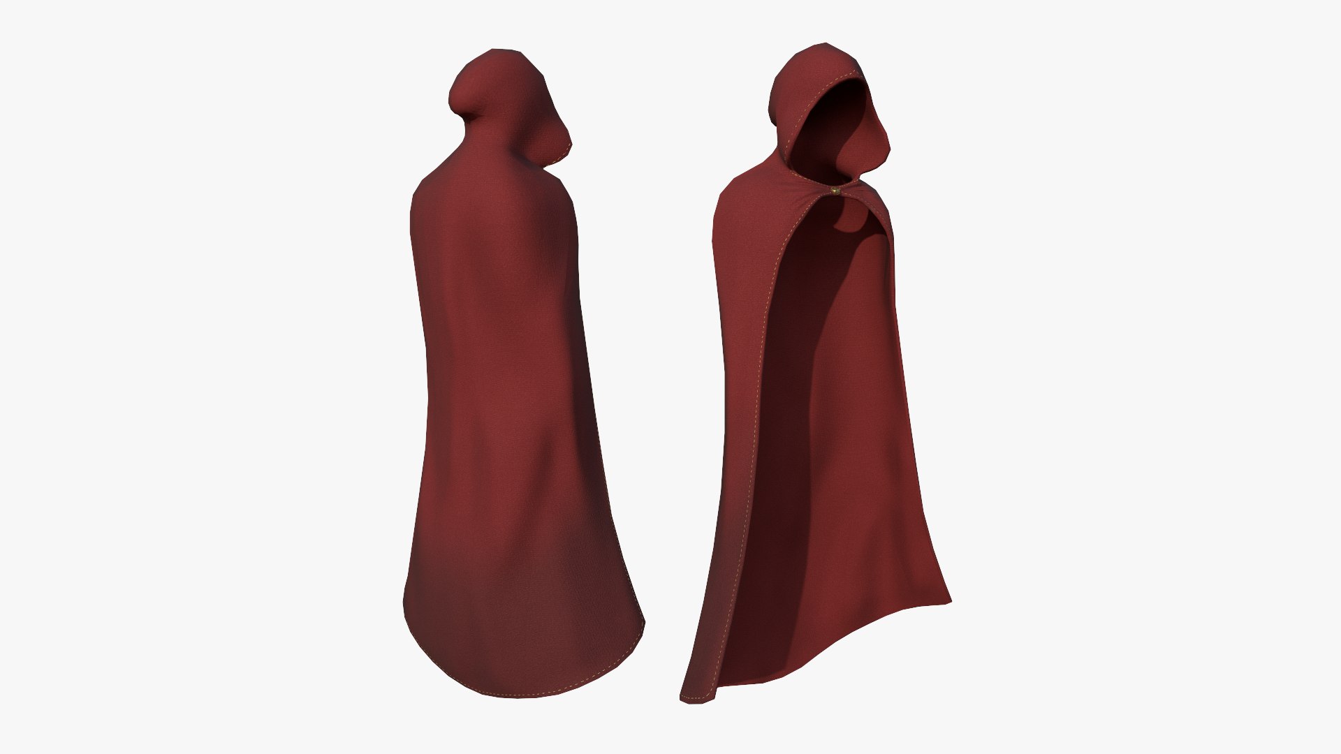 3D model Medieval Cloak A03 Full Red - Fantasy Character Design ...