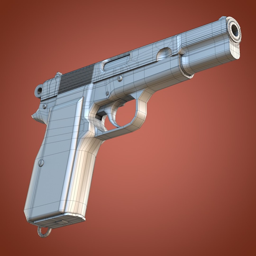 Browning Hi-power Pistol 3d Model