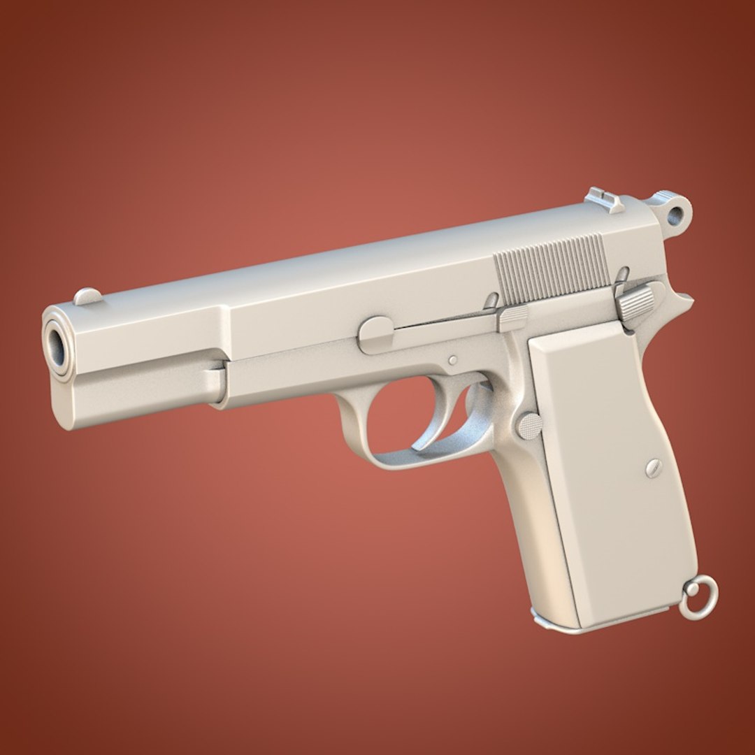 Browning Hi-power Pistol 3d Model