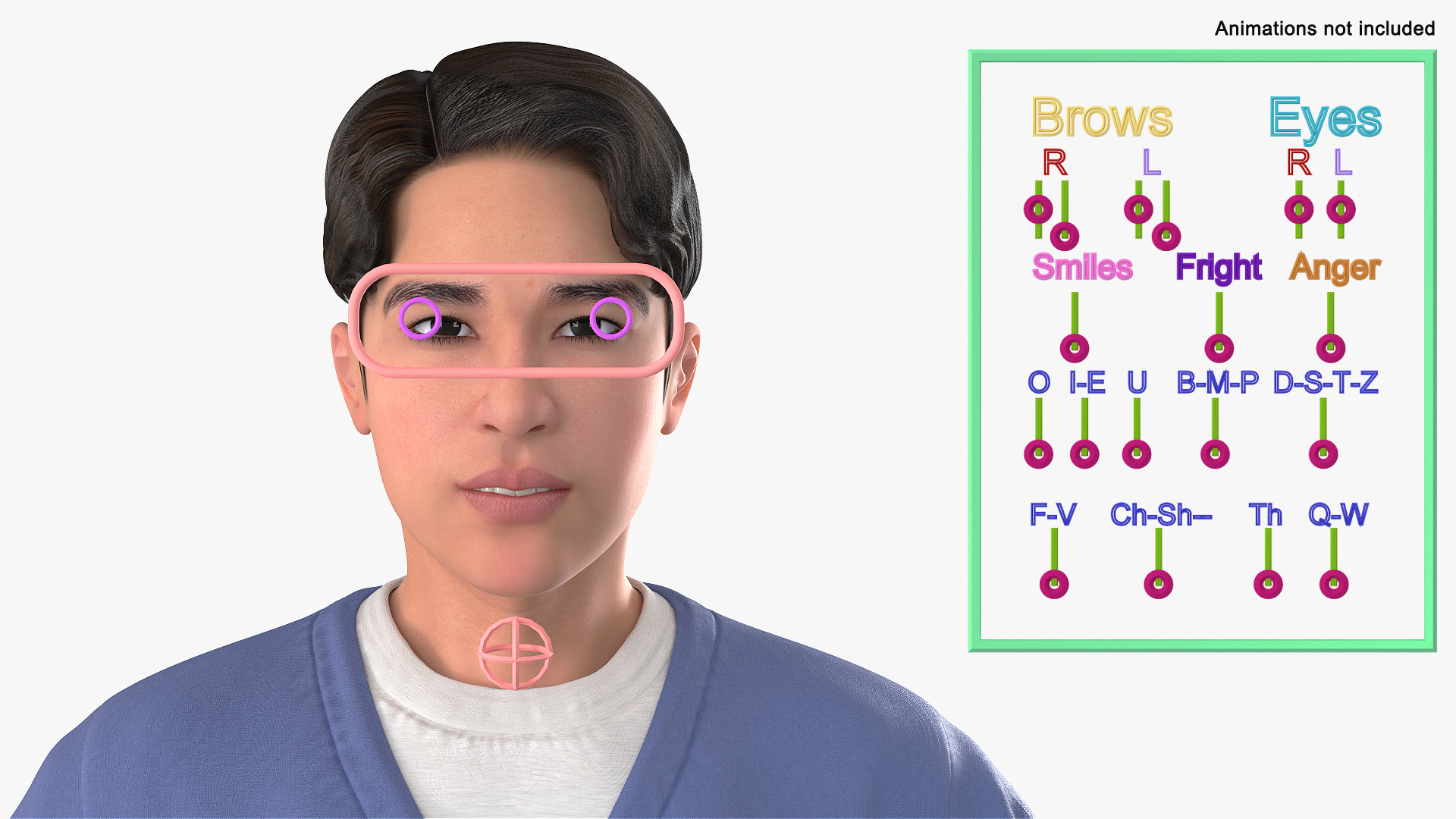 3D Asian Prisoner Blue Uniform Rigged Model - TurboSquid 2363061