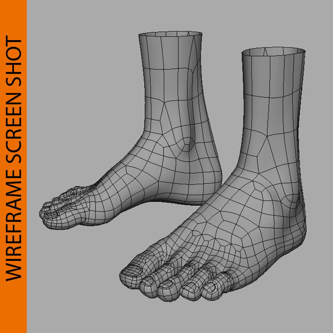 3d Human Male Feet Hand Model