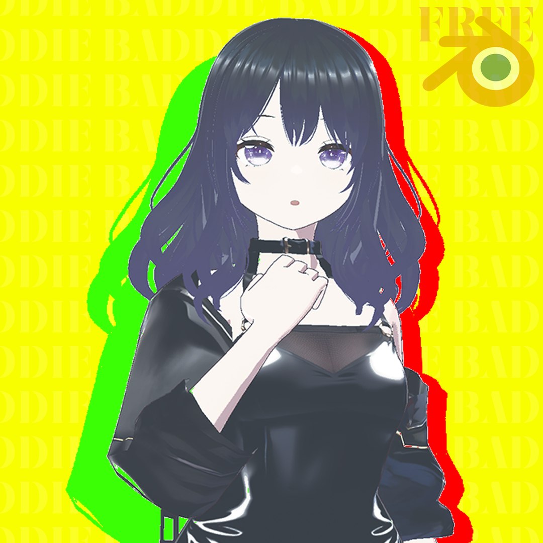 3D Cute Anime Baddie Fully Rigged Model - TurboSquid 2400340