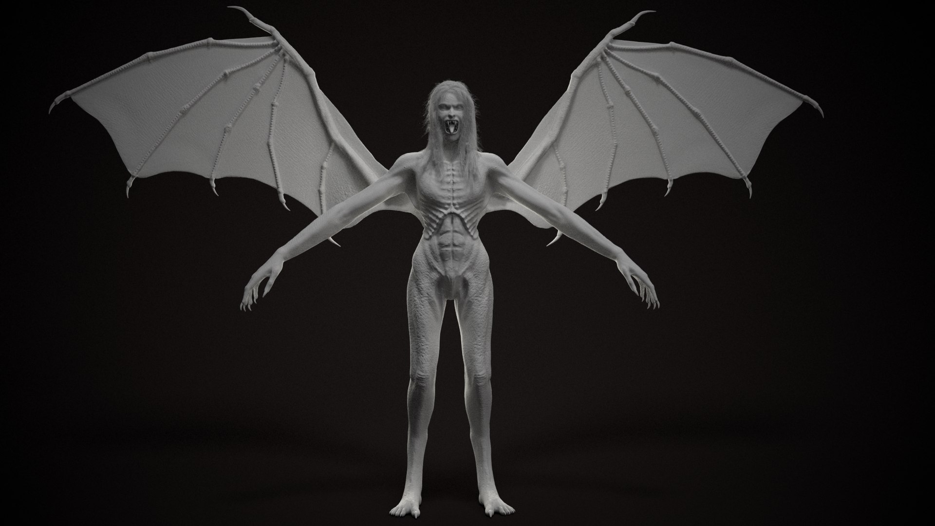 Winged Vampire Girl 3D Model - TurboSquid 2351002