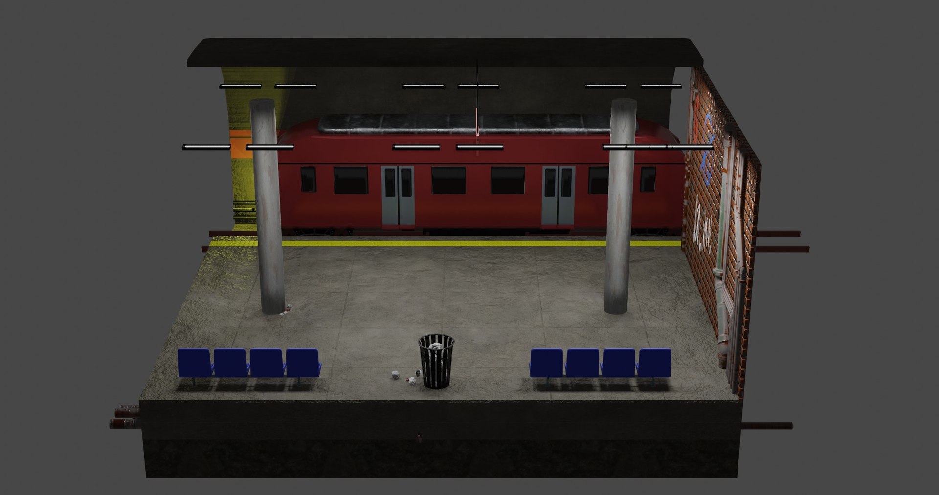 Subway Isometric Station 3D - TurboSquid 2049792
