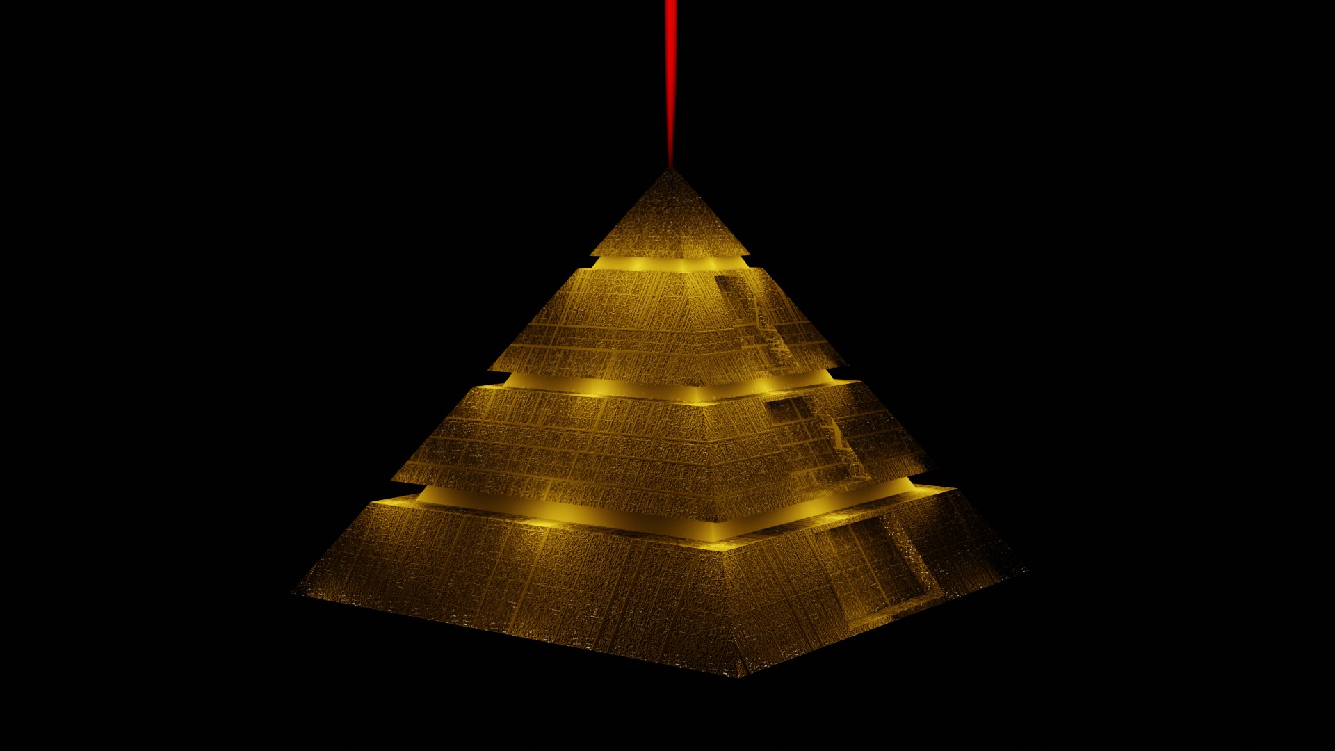 3D Futuristic Pyramid With Little Scene Model - TurboSquid 2122296