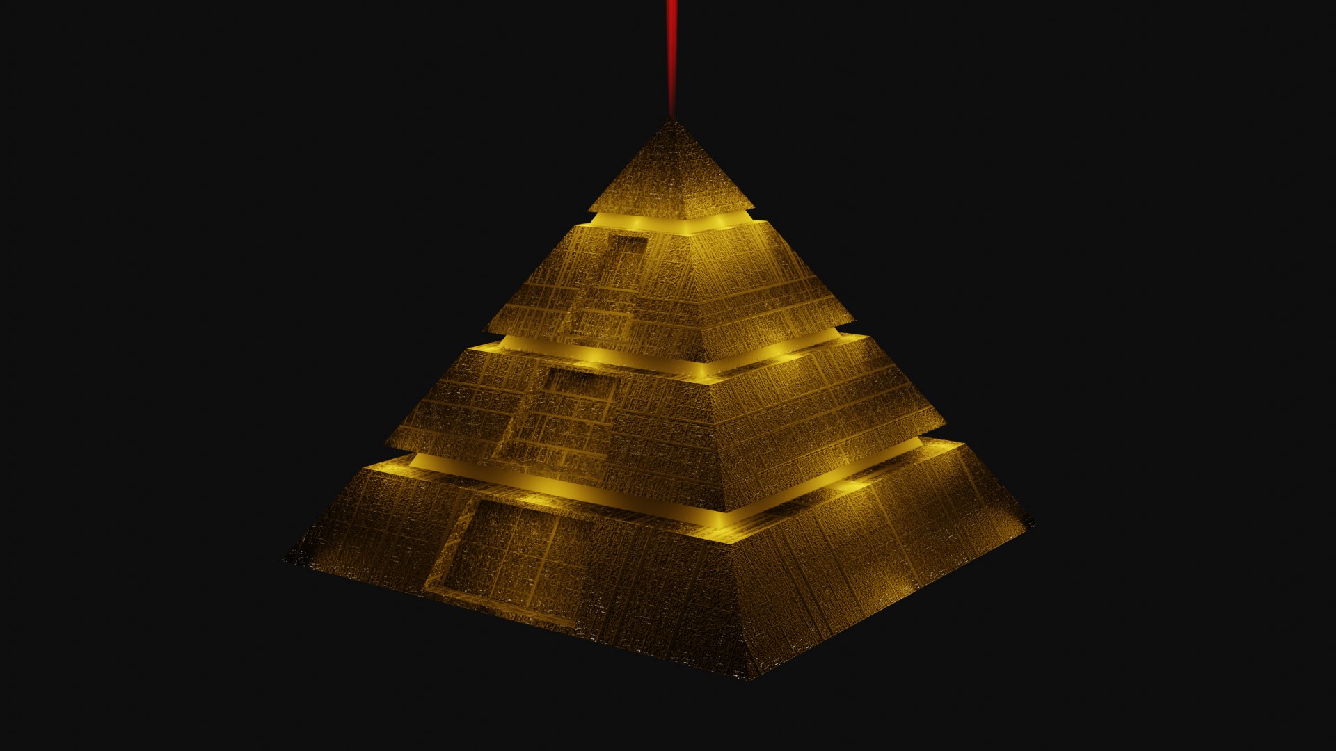 3D Futuristic Pyramid With Little Scene Model - TurboSquid 2122296