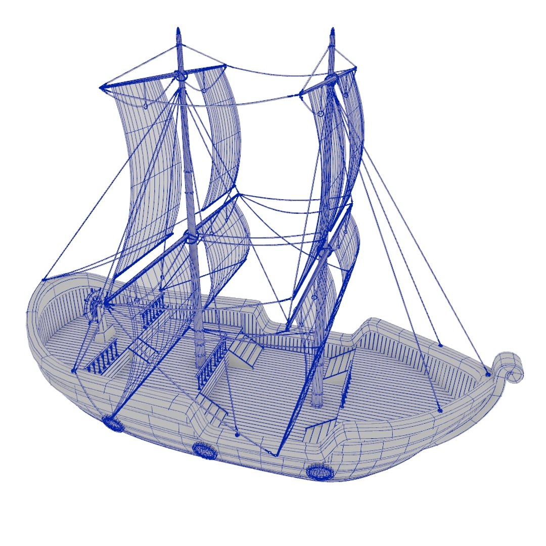 Cartoon Pirate Ship 3d Model