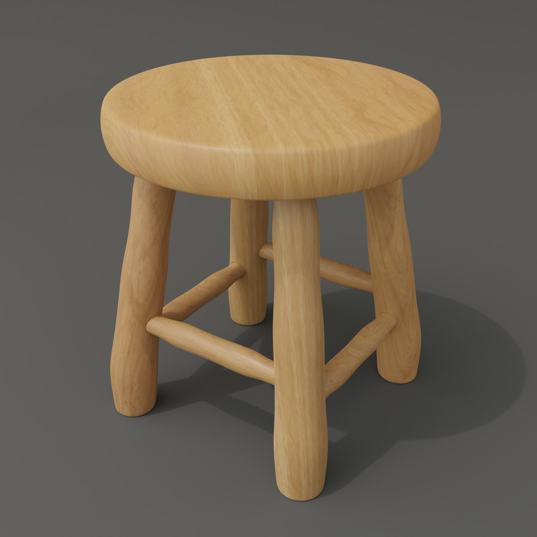 3D Wooden stool - TurboSquid 1851932