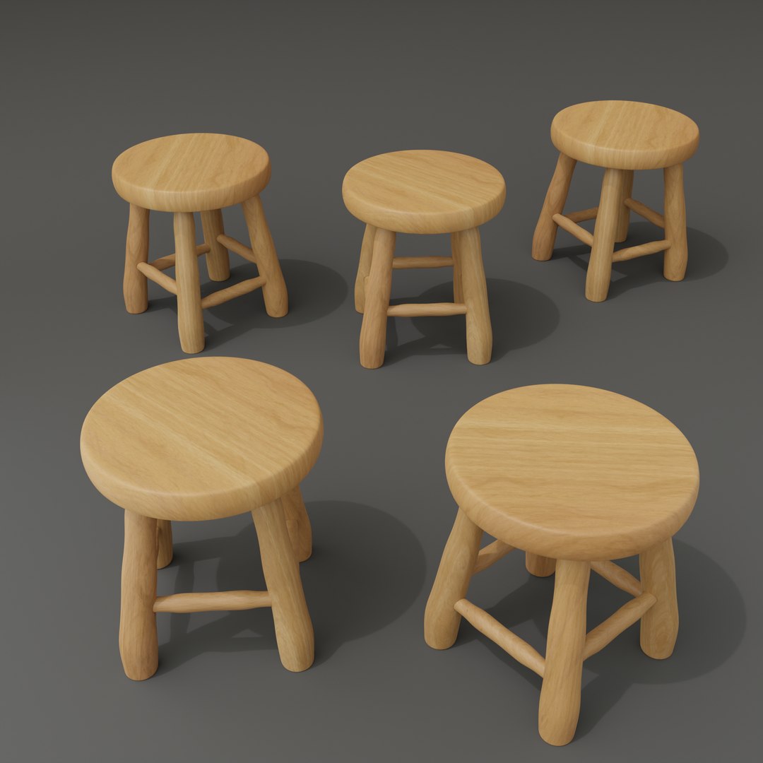 3D Wooden stool - TurboSquid 1851932