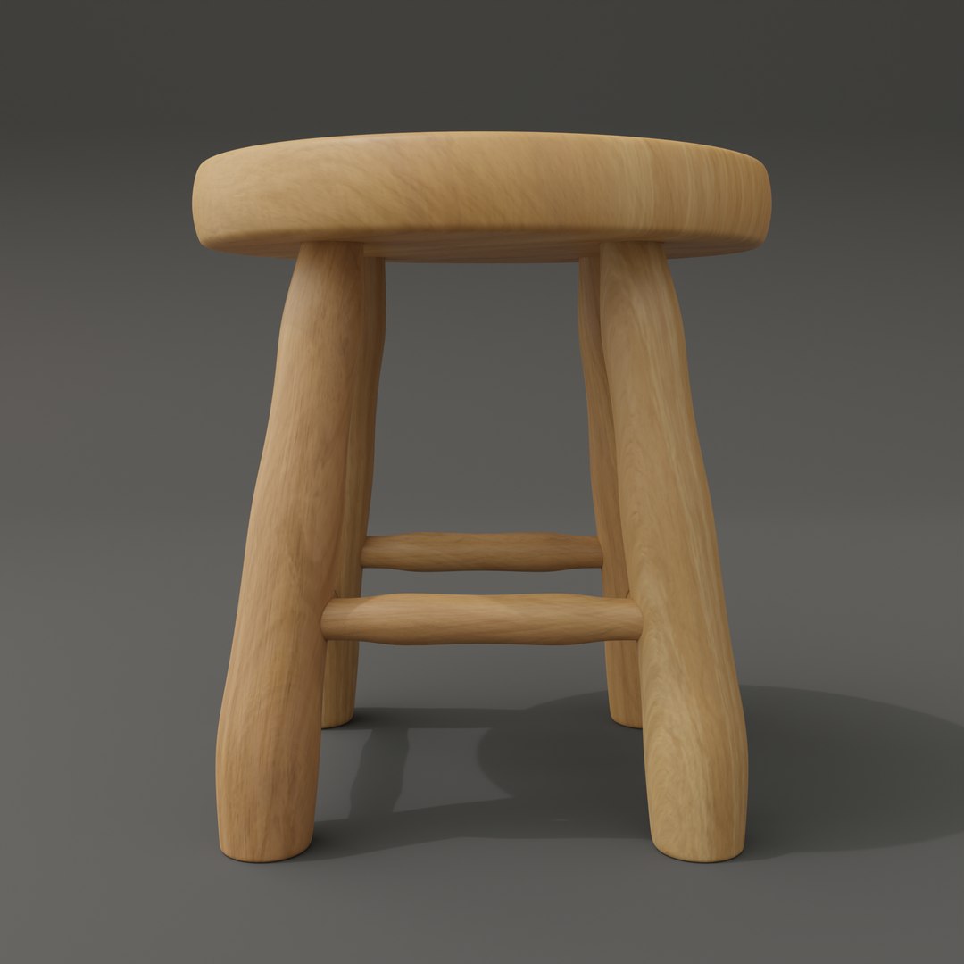 3D Wooden stool - TurboSquid 1851932