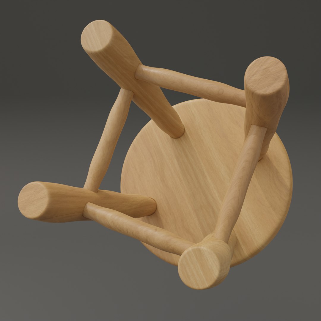 3D Wooden stool - TurboSquid 1851932
