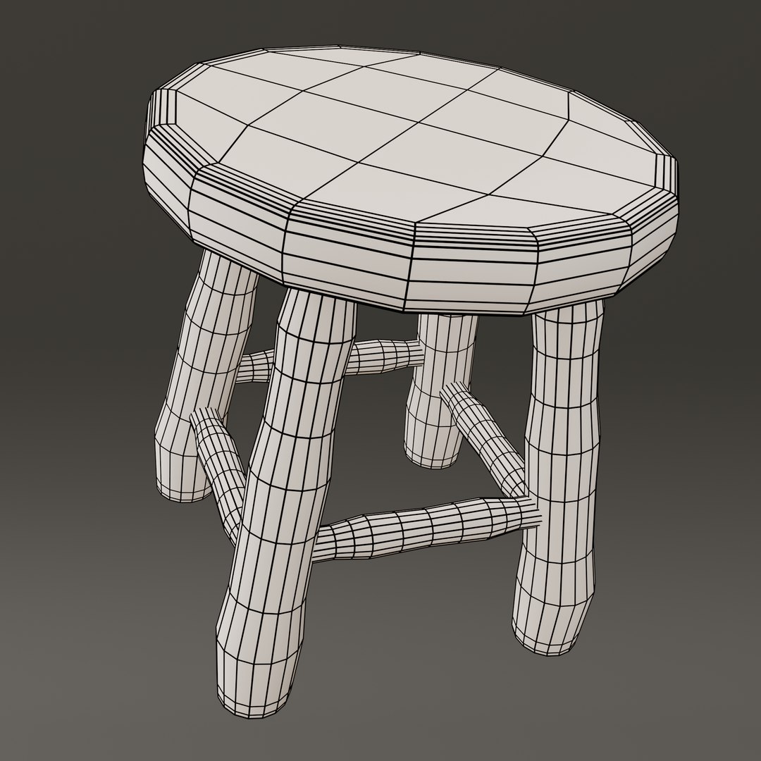 3D Wooden stool - TurboSquid 1851932