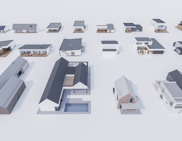 modelo 3d Paquete de 30 casas: creado con Revit Family - TurboSquid 2295536