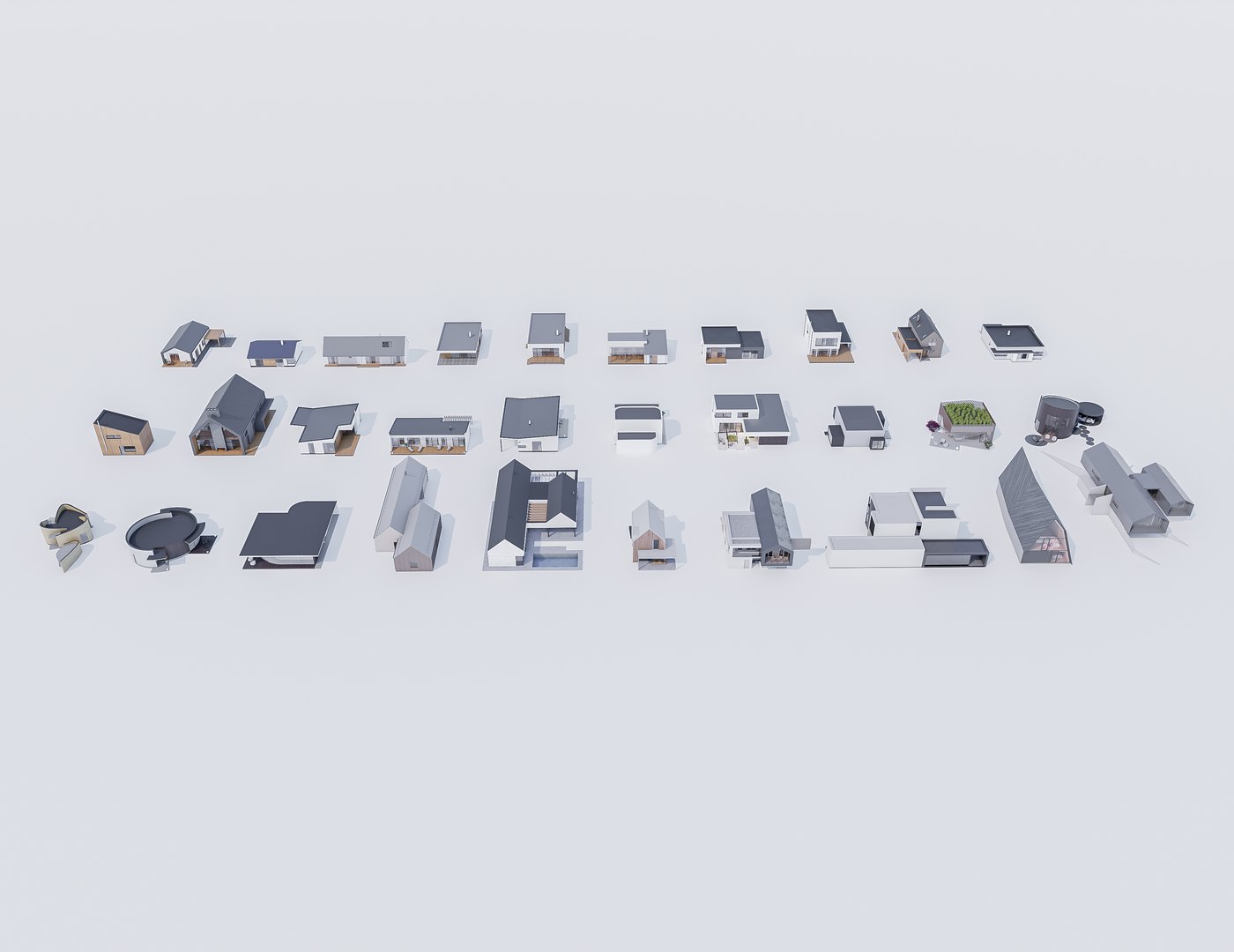 House Pack Of 30 - Created With Revit Family 3D Model - TurboSquid 2295536