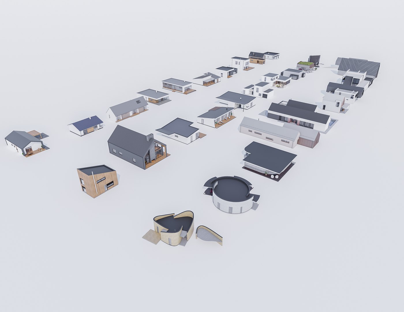 House Pack Of 30 - Created With Revit Family 3D Model - TurboSquid 2295536