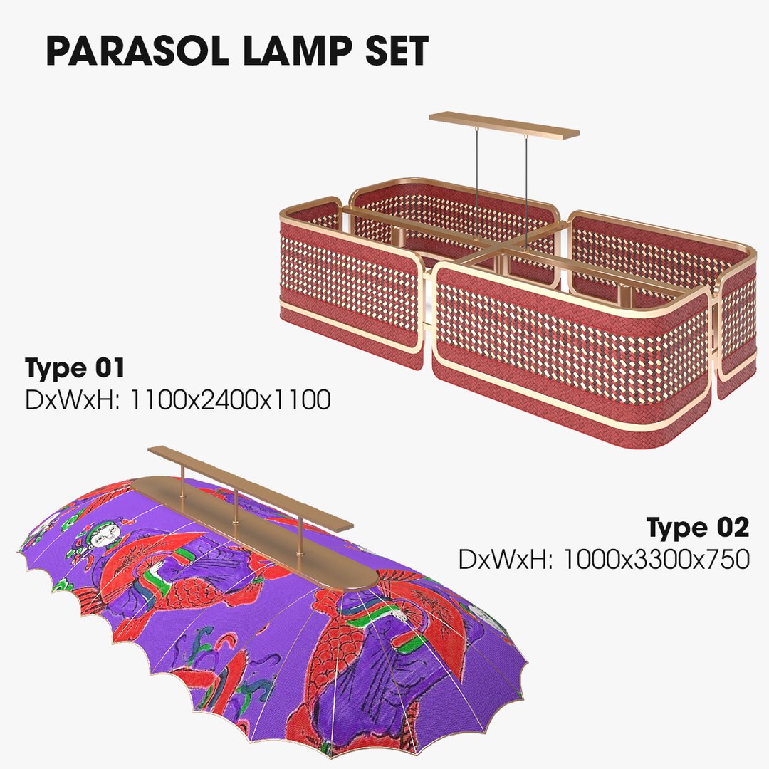 PARASOL LAMP SET Model - TurboSquid 2049223