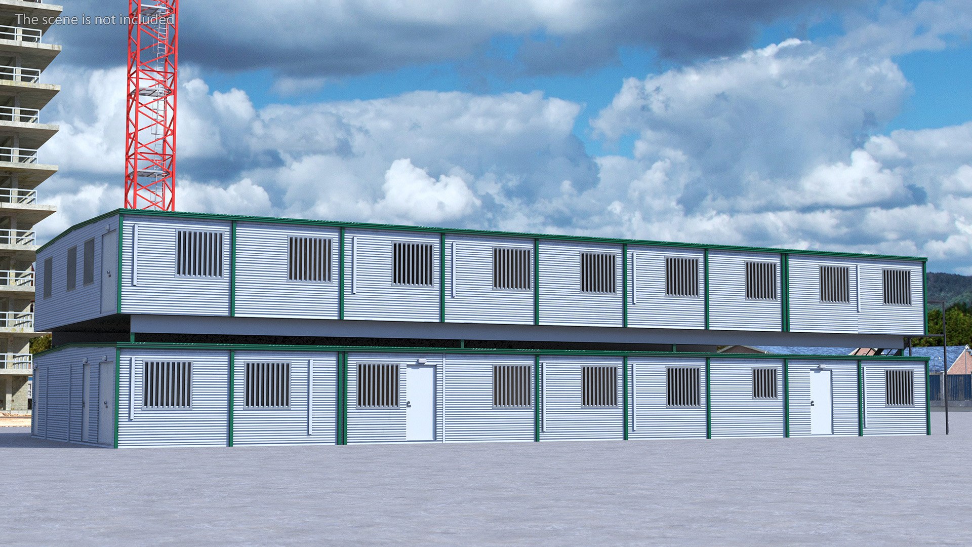 3D Prefabricated Modular Office Two Story Building - TurboSquid 2180130