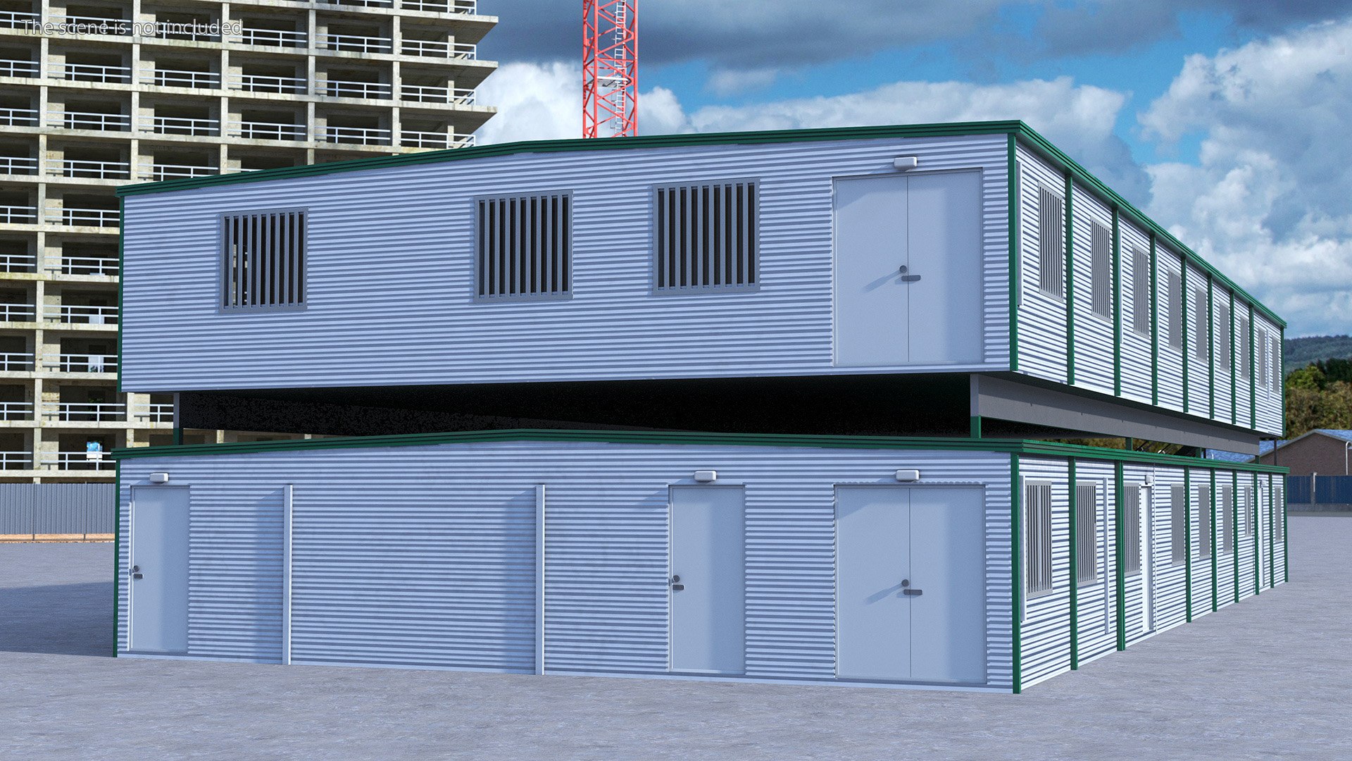 3D Prefabricated Modular Office Two Story Building - TurboSquid 2180130