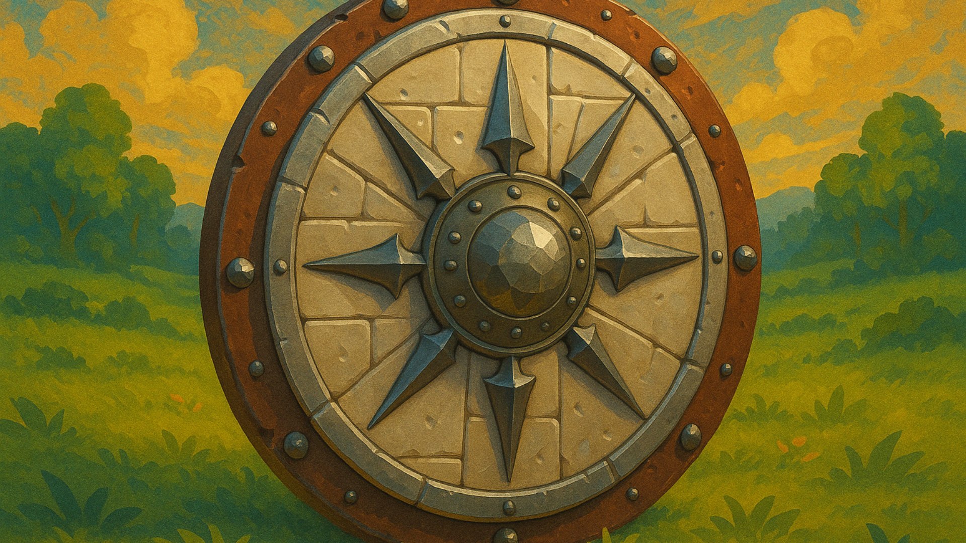 Stylized Game Ready Spiked Shield 3K Triangles Low Poly FBX OBJ BLEND ...