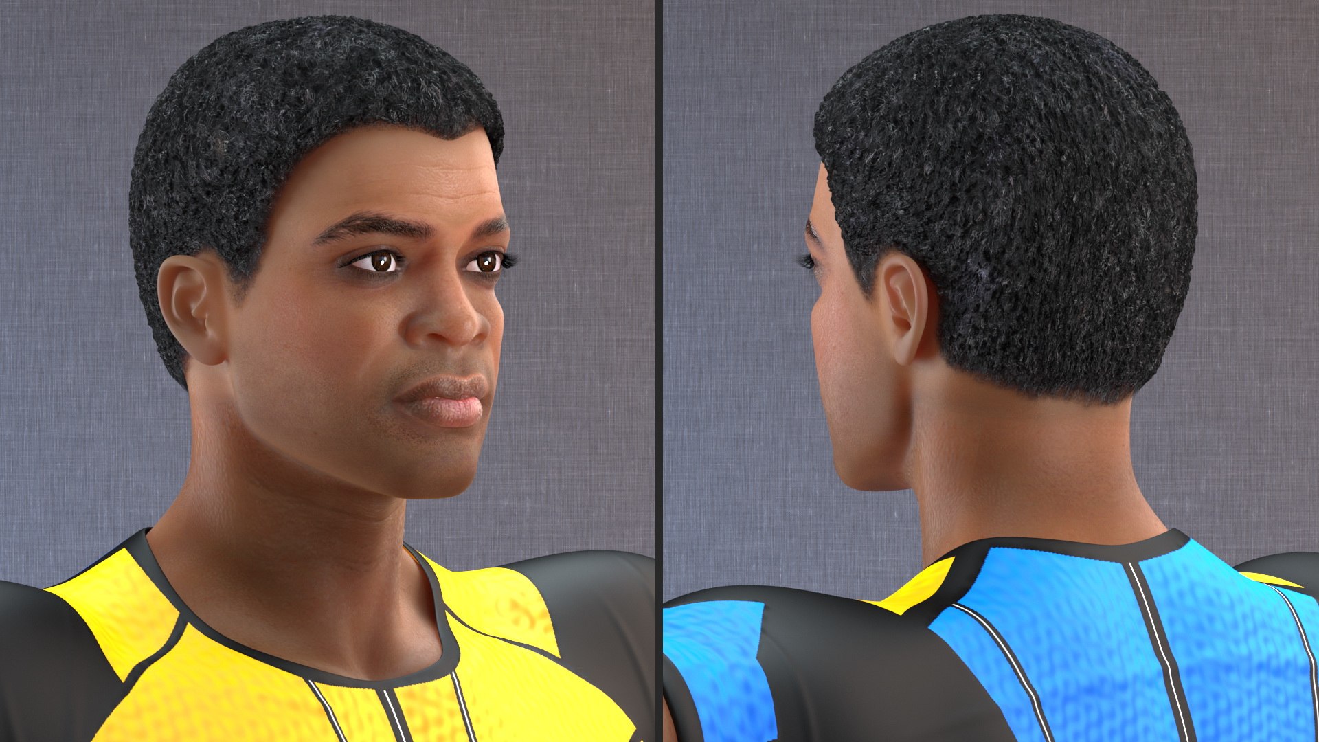 Light skin black sportsmen 3D model - TurboSquid 1672971