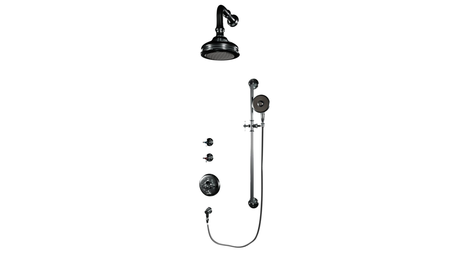 3D Mid Century Mod Shower Set - TurboSquid 2134986