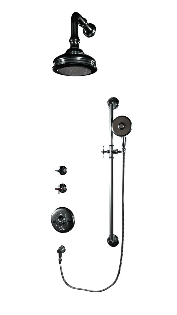 3D Mid Century Mod Shower Set - TurboSquid 2134986