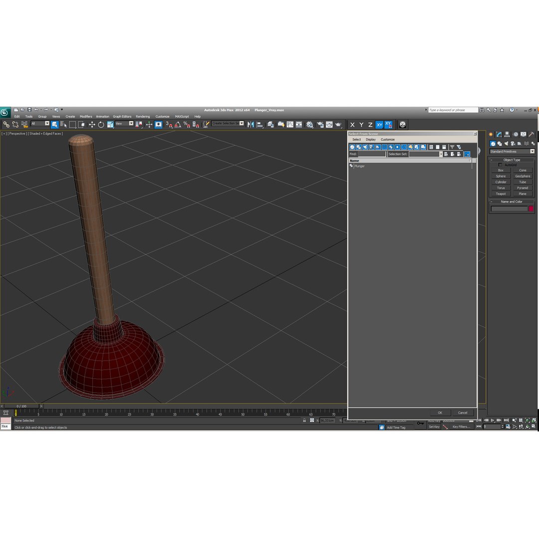 plunger modelled hand 3d model