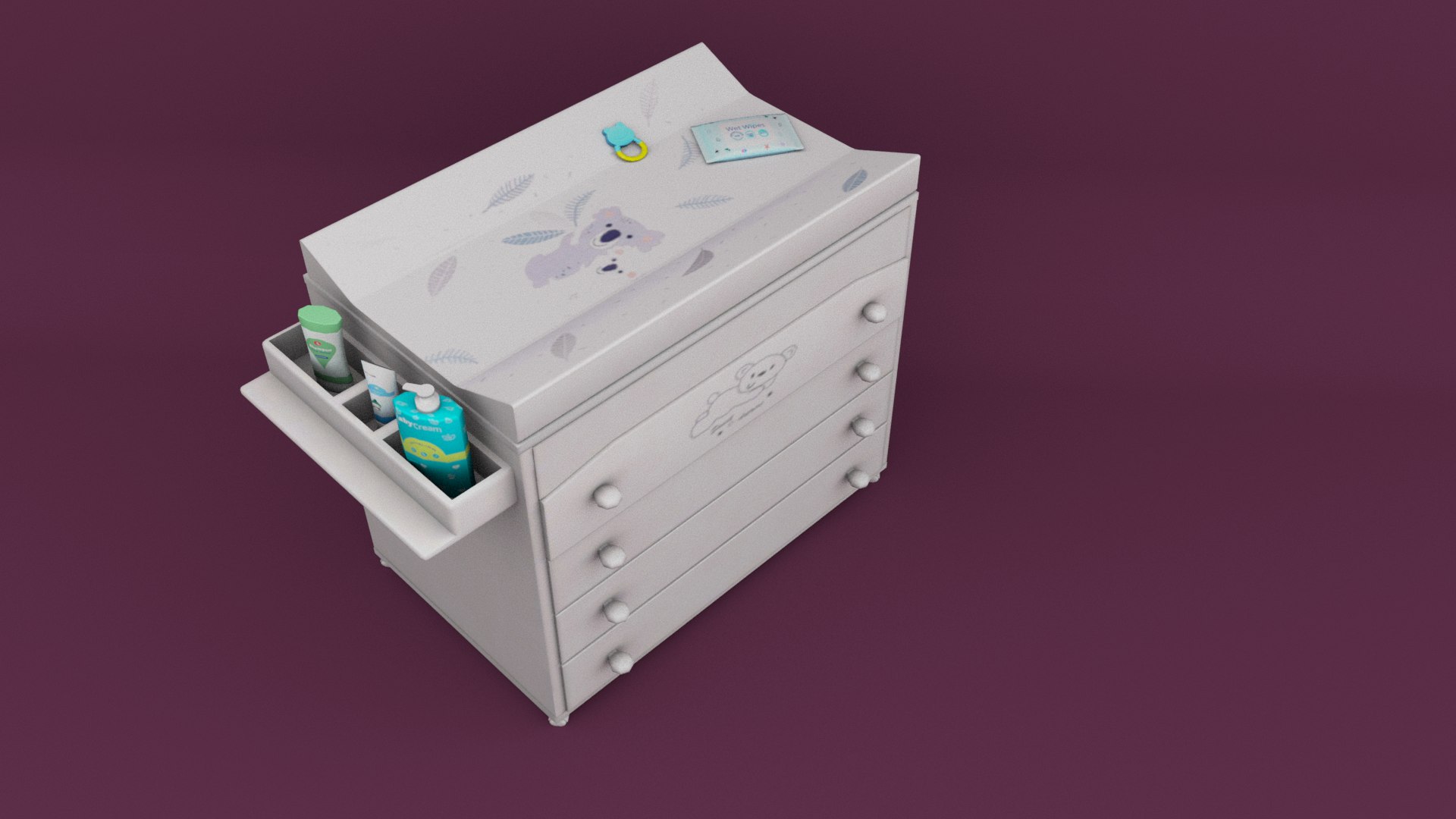 3D Baby Changing Table Model - TurboSquid 2193042