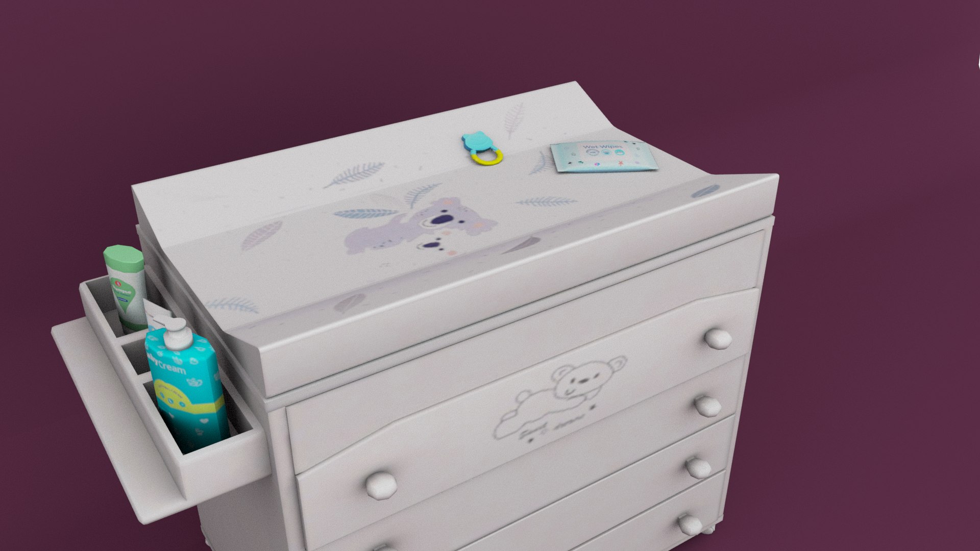 3D Baby Changing Table Model - TurboSquid 2193042