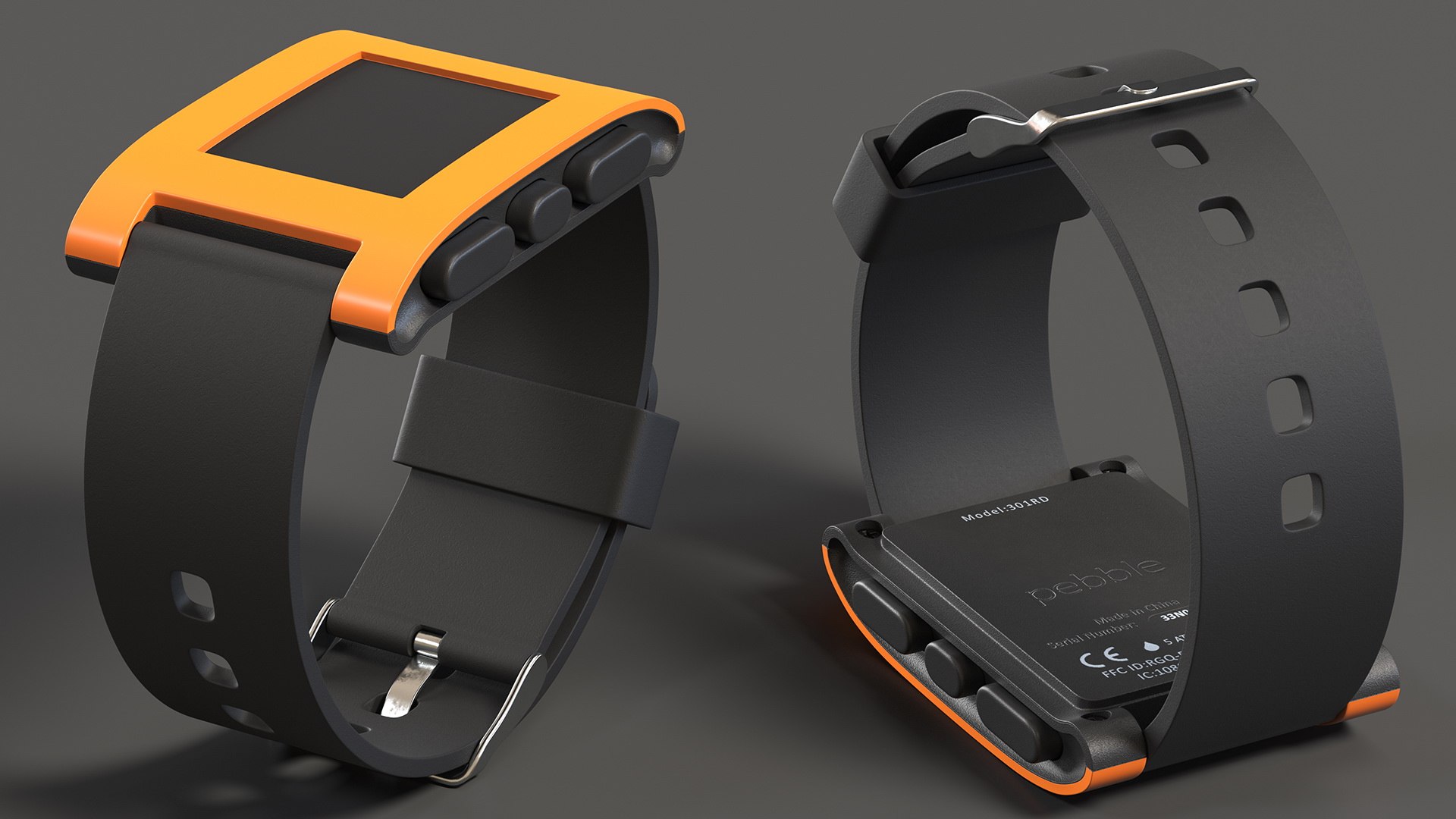 Disconnected Pebble Smart Watch With Strap 3D Model - TurboSquid 1990737