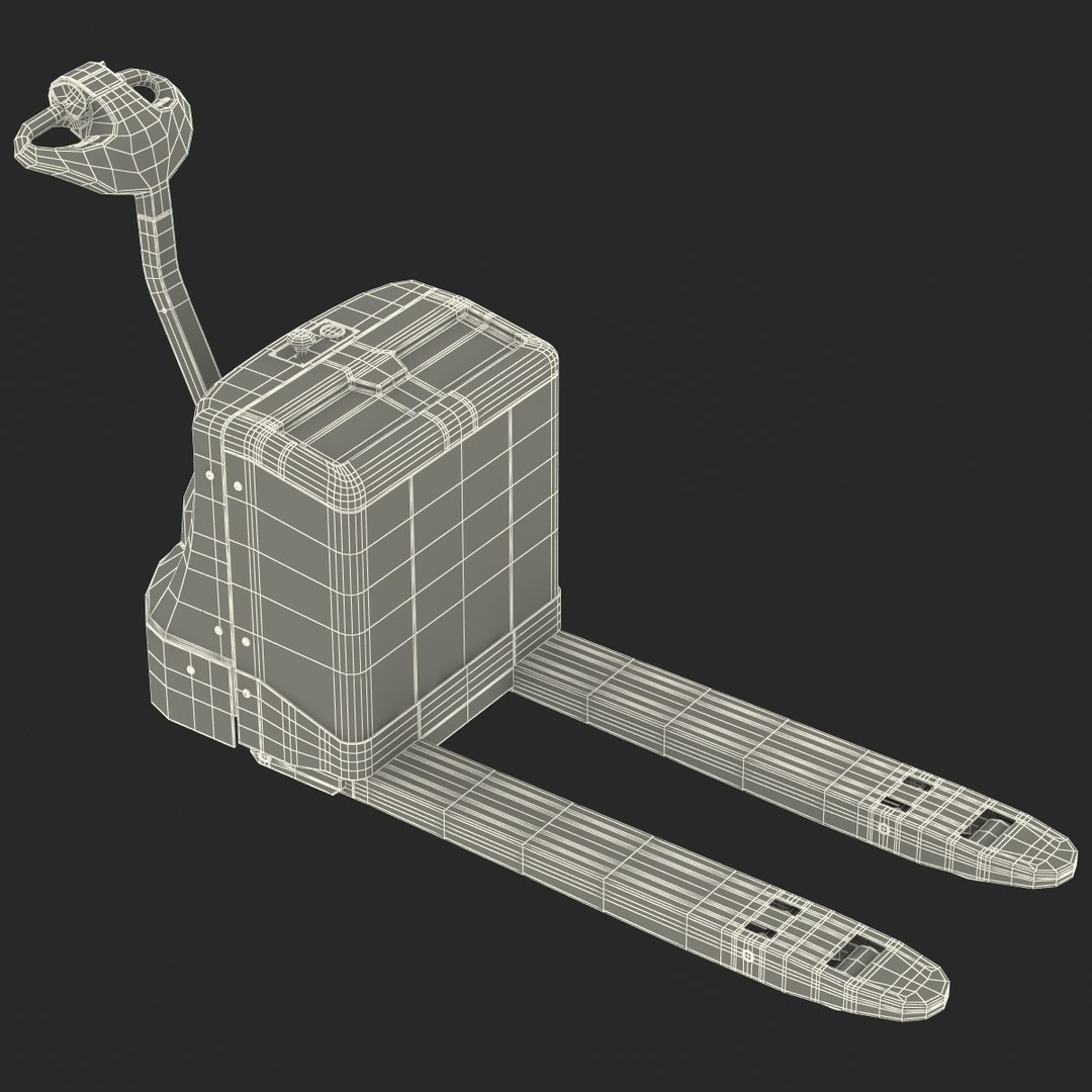 powered pallet jack red 3d c4d