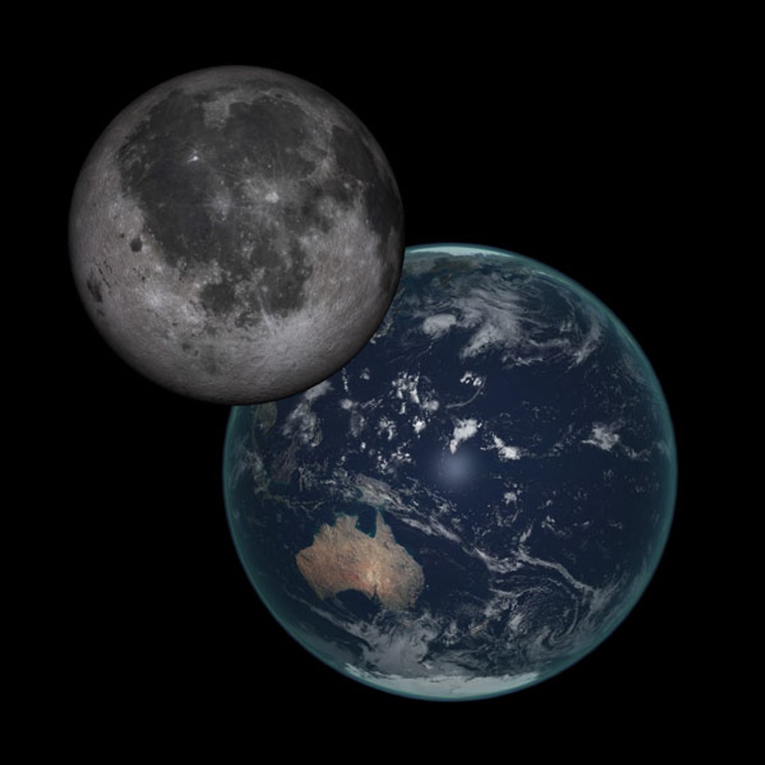 3d Earth Moon Model