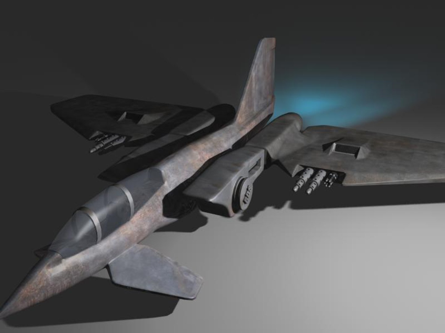 3d Futuristic Jet Splines Plane Model