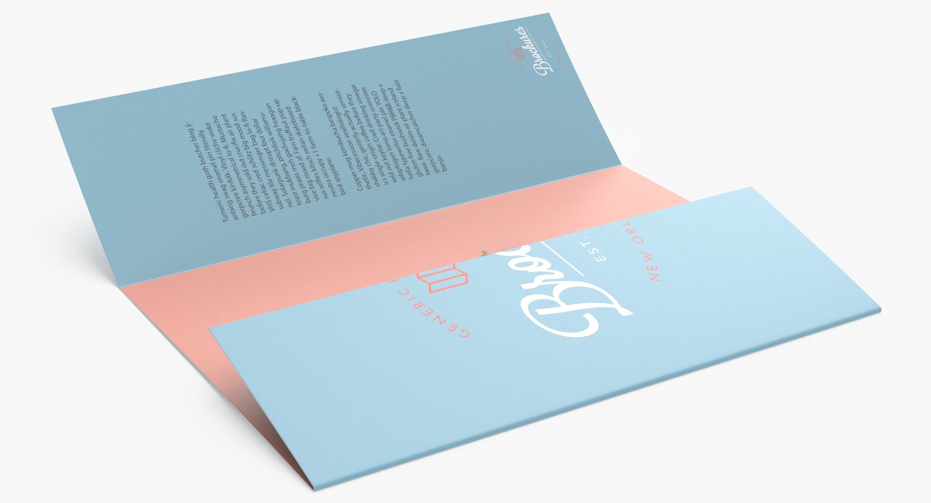 Brochure Open Gate Fold Pose 01 Blank And Generic Basic Poses 3D Model ...