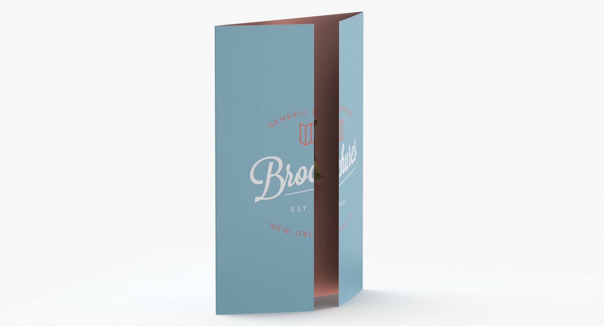 Brochure Open Gate Fold Pose 01 Blank and Generic Basic Poses 3D model ...