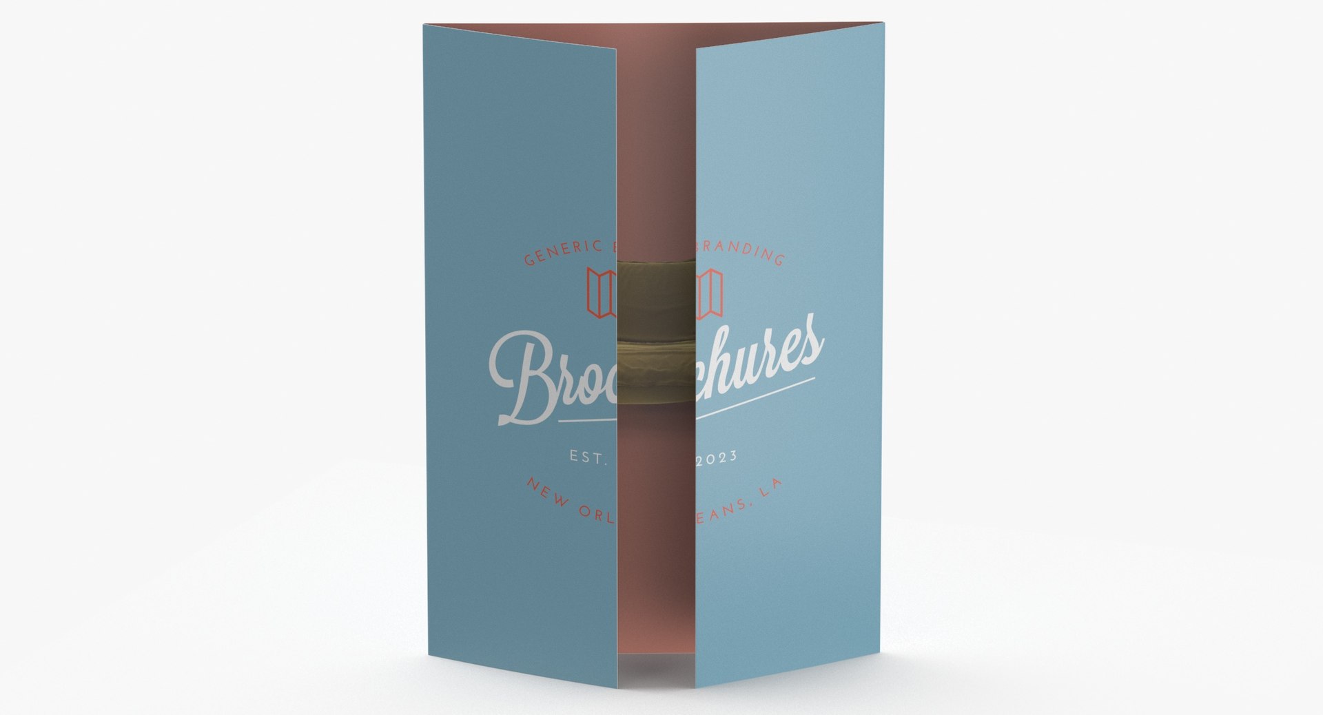 Brochure Open Gate Fold Pose 01 Blank and Generic Basic Poses 3D model ...