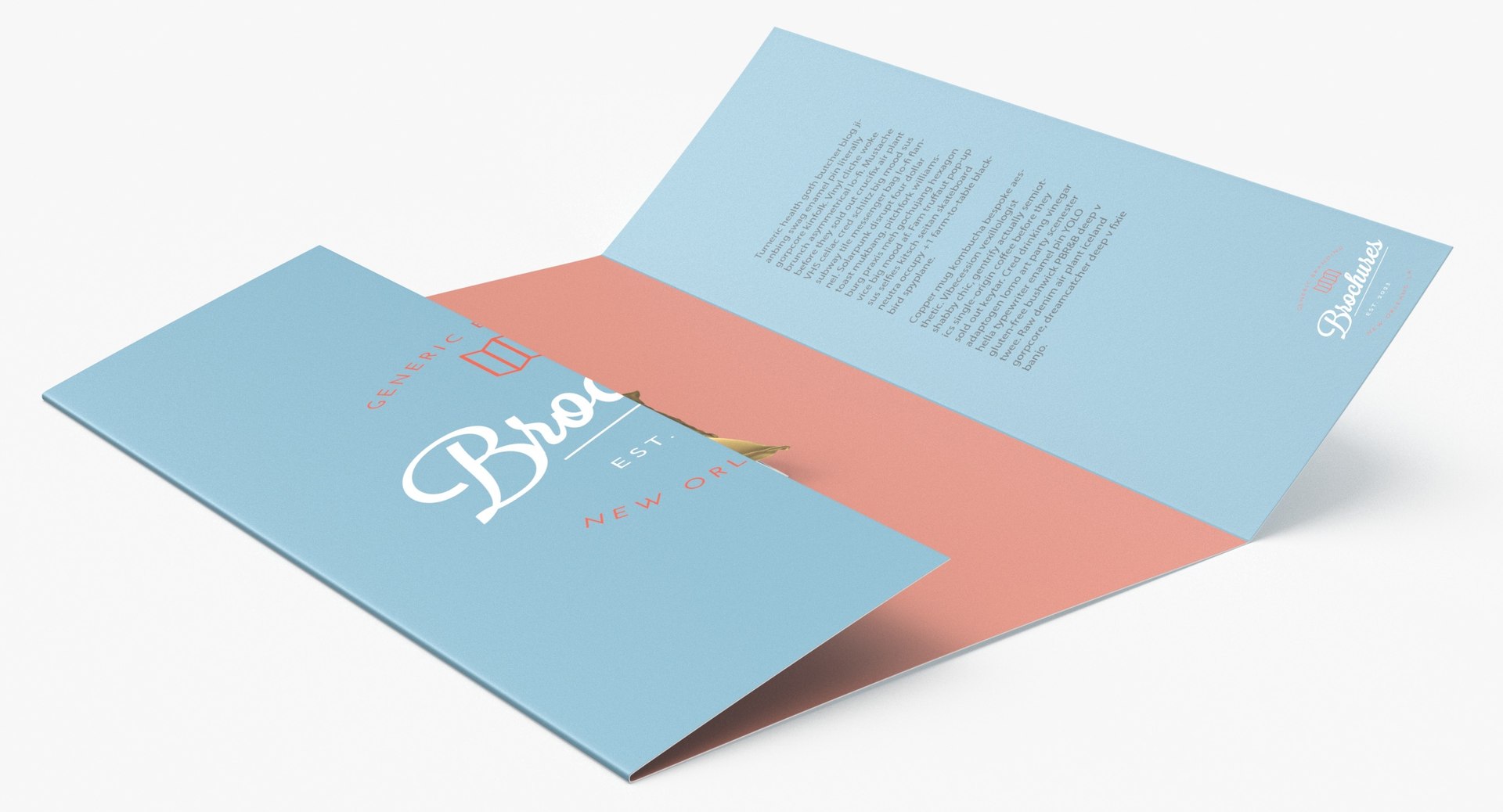 Brochure Open Gate Fold Pose 01 Blank And Generic Basic Poses 3D Model ...