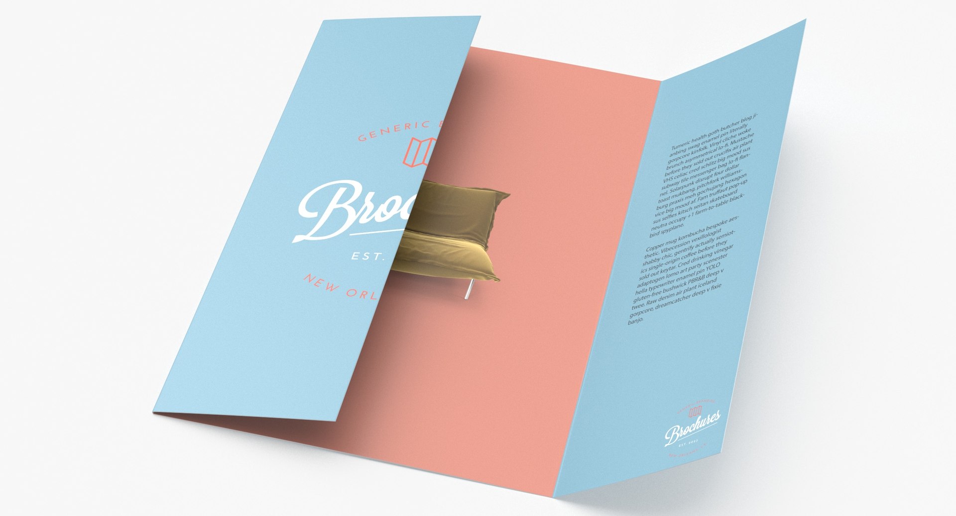 Brochure Open Gate Fold Pose 01 Blank And Generic Basic Poses 3D Model ...