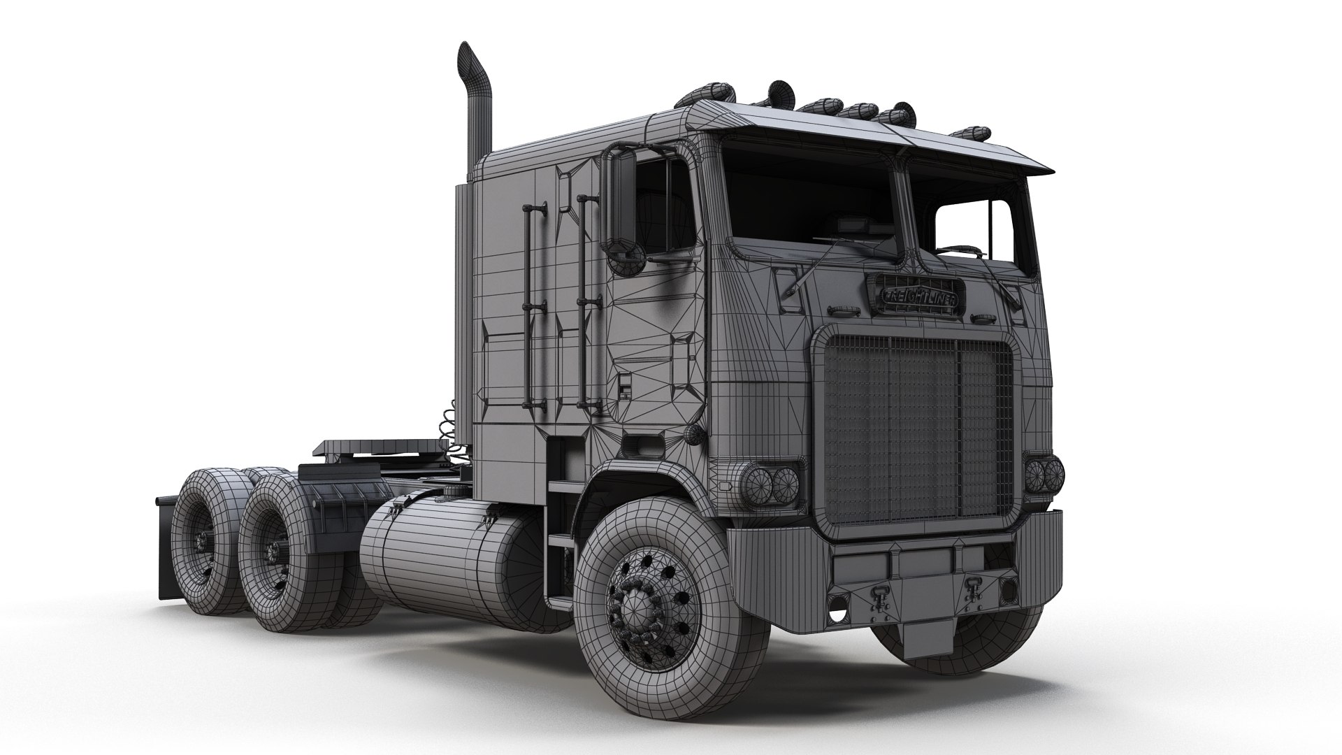 3D Freightliner Powerliner semitruck - TurboSquid 2127449