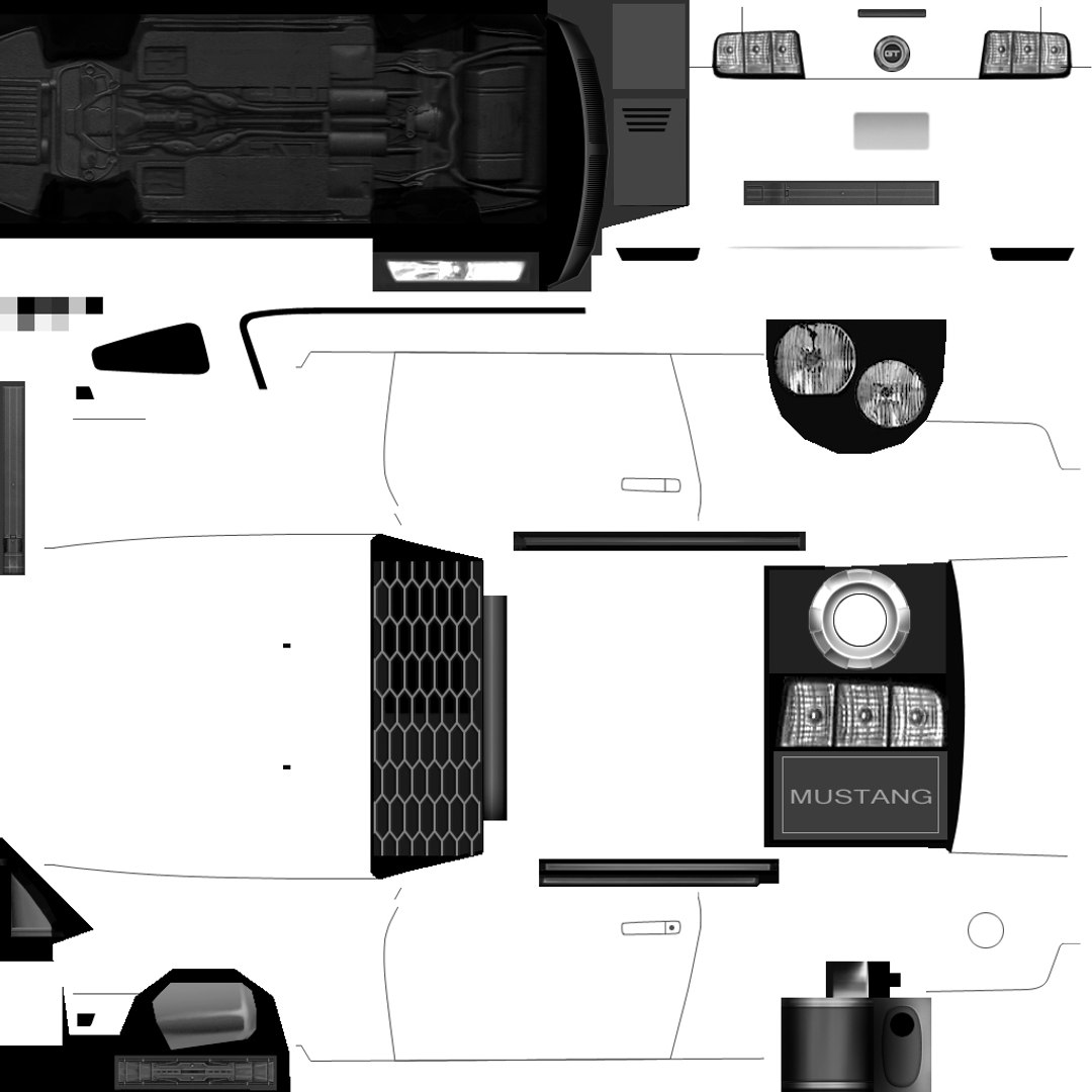 3D GT Ford 2005 Low Poly Model With Textures Model - TurboSquid 2313308