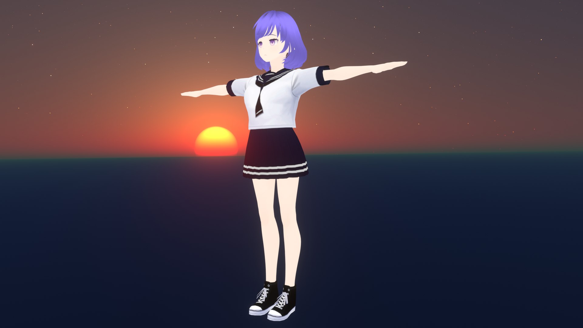 3D Game Ready Low Poly Anime Character Girl 25 - TurboSquid 1907566