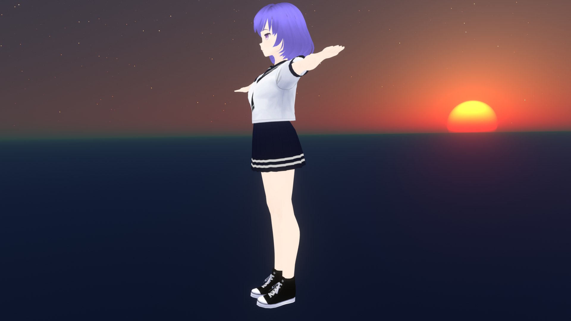 3D Game Ready Low Poly Anime Character Girl 25 - TurboSquid 1907566