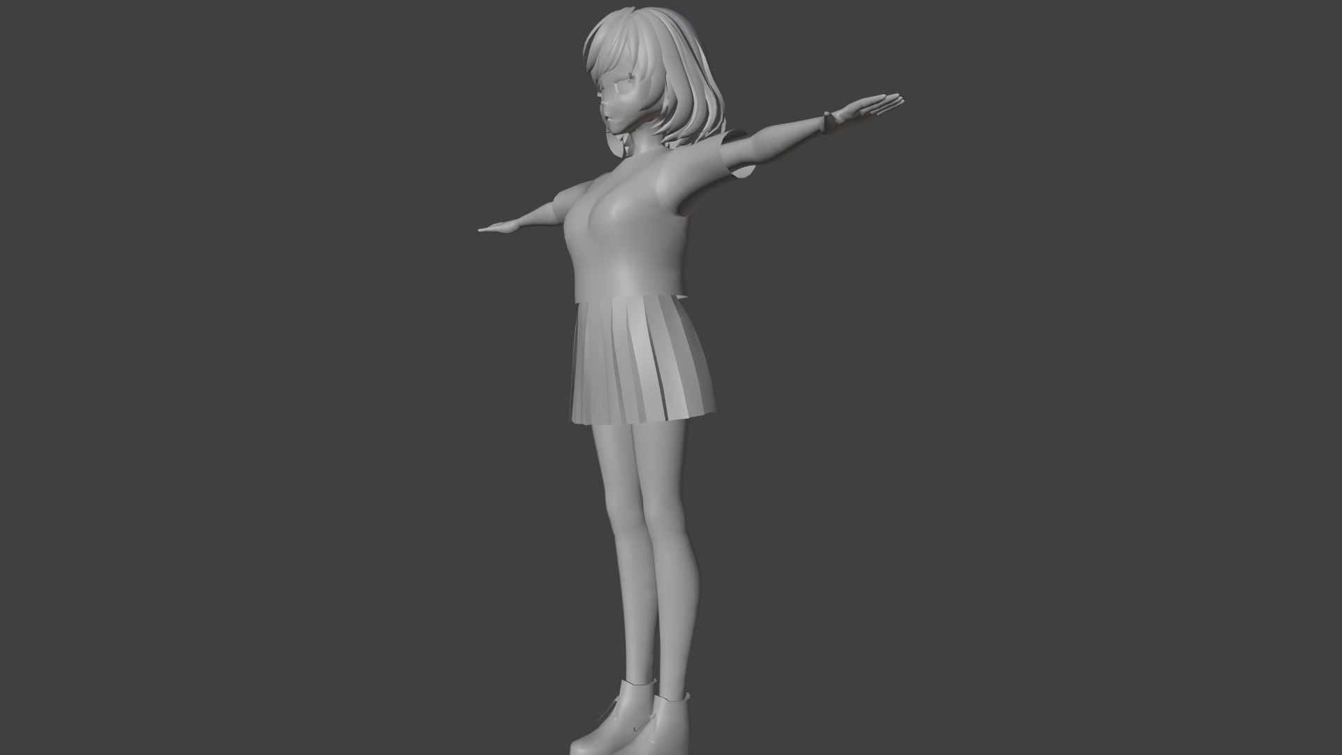 3D Game Ready Low Poly Anime Character Girl 25 - TurboSquid 1907566