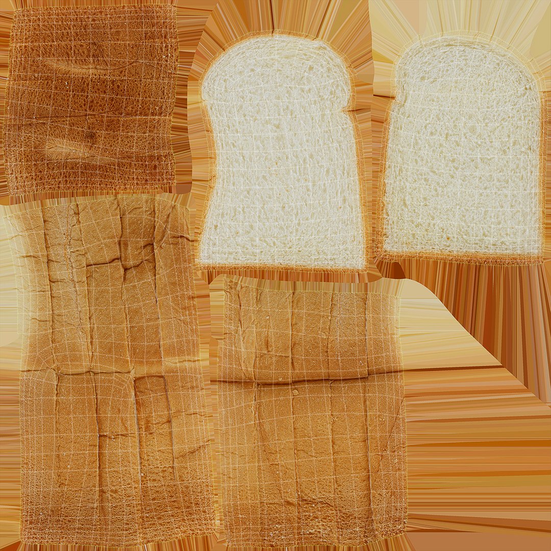 Sliced Bread Pack 3D model - TurboSquid 1724560