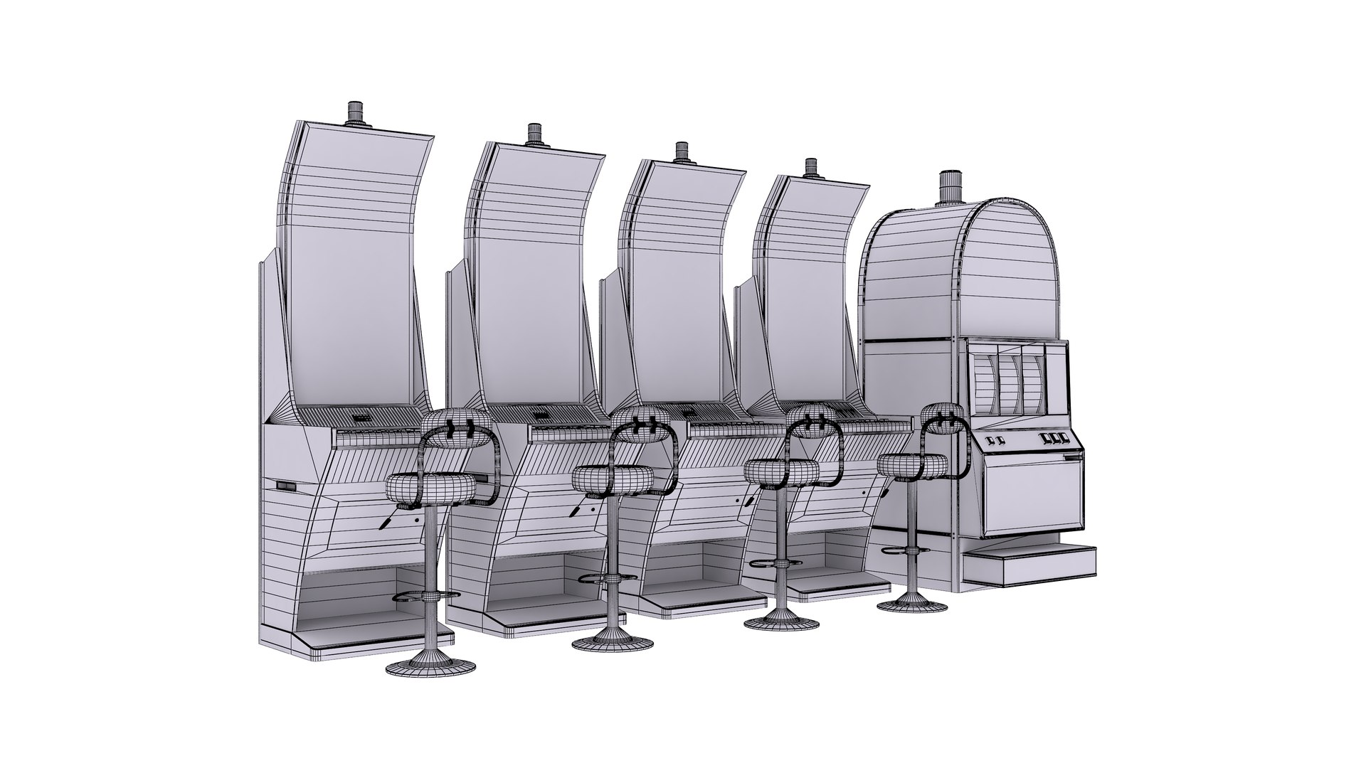 3D Slot Machine Row - TurboSquid 1911390