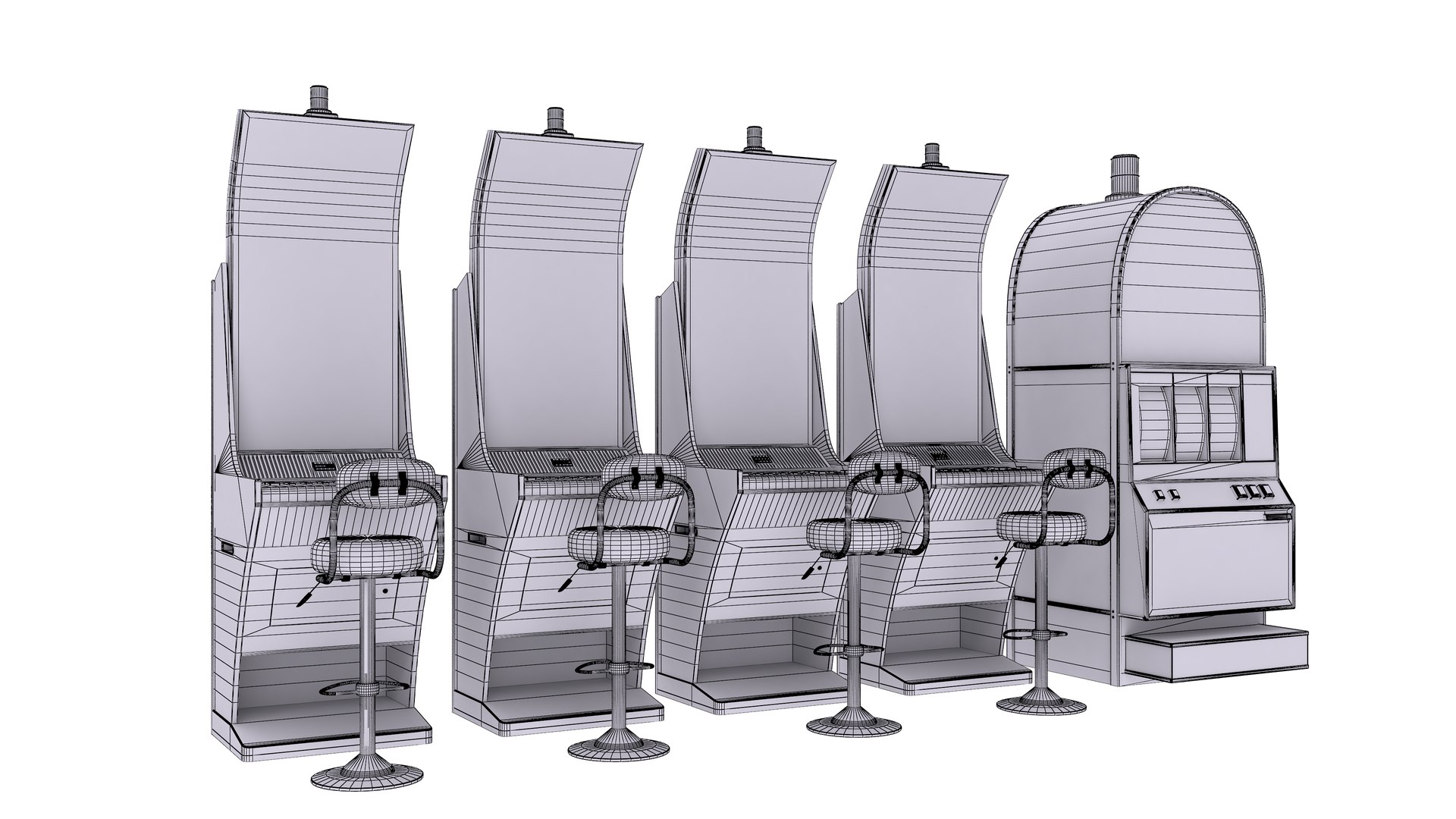 3D Slot Machine Row - TurboSquid 1911390