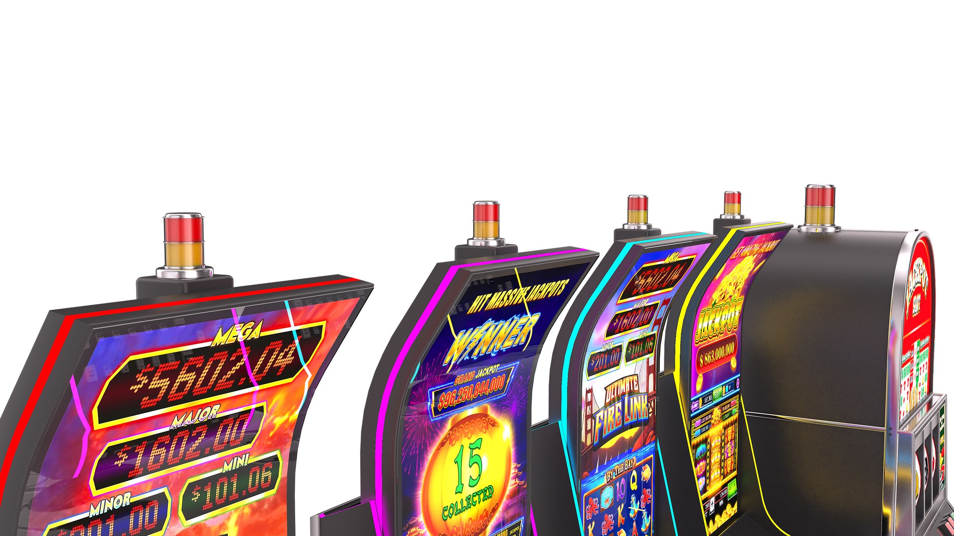 3D Slot Machine Row - TurboSquid 1911390