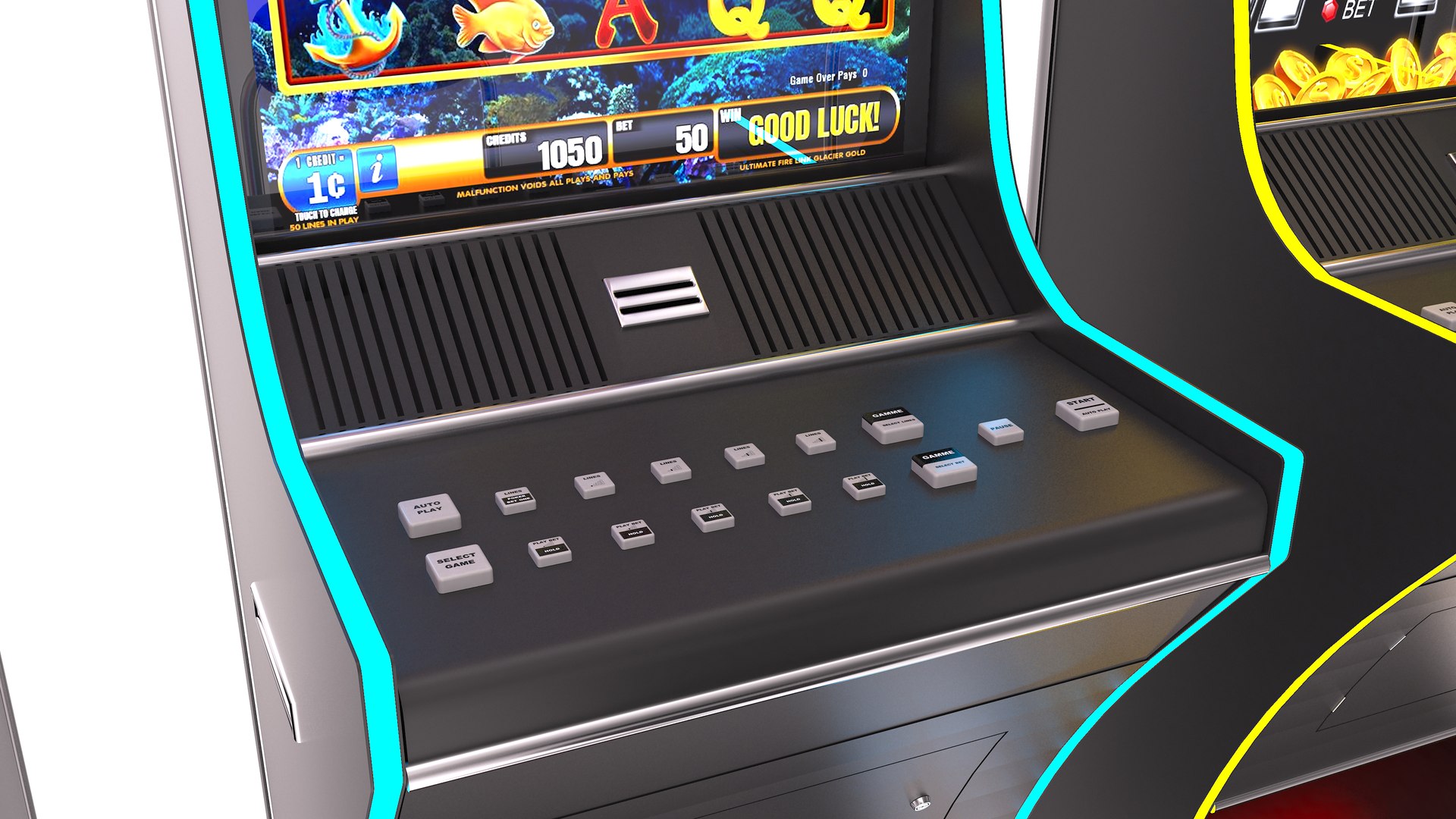 3D Slot Machine Row - TurboSquid 1911390