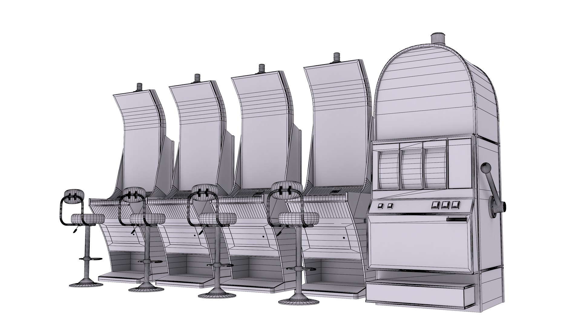 3D Slot Machine Row - TurboSquid 1911390